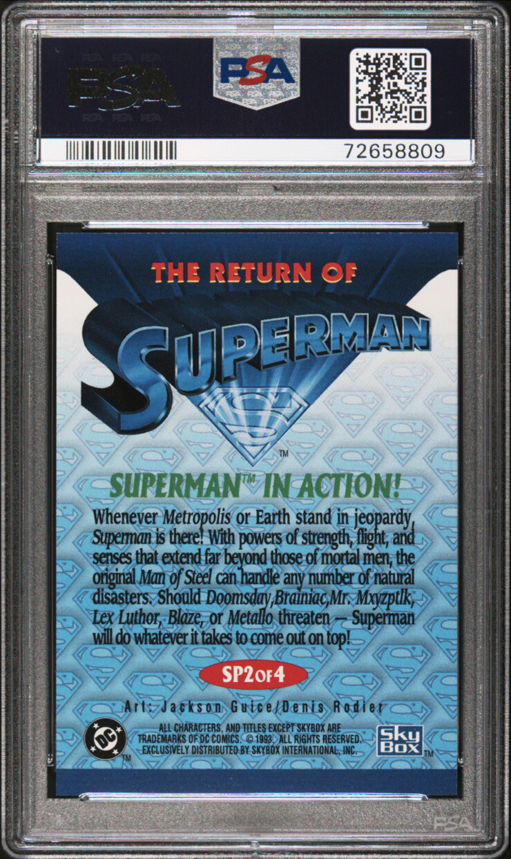 1993 Skybox The Return Of Superman #SP2 Foil Graded PSA 9 MINT LOW POP ...