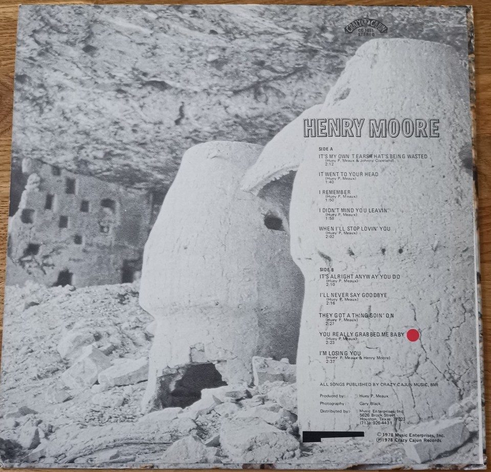 HENRY MOORE it's my own tears that's being wasted CRAZY CAJUN LP deep ...