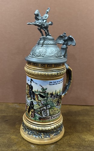 German Regimental CAVALRY HAND PAINTED Beer STEIN 10" TALL | eBay