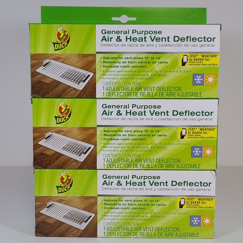 3x Duck General Purpose 10-14" Adjustable Heat & Air Vent Deflectors ...