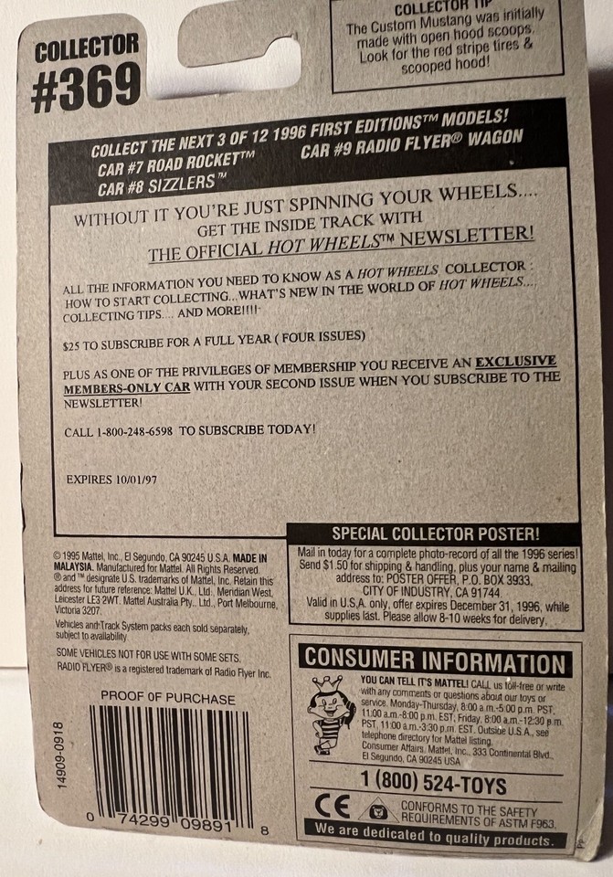 Hot Wheels 1996 First Editions Sizzlers 1:64 Diecast Car Collector No ...