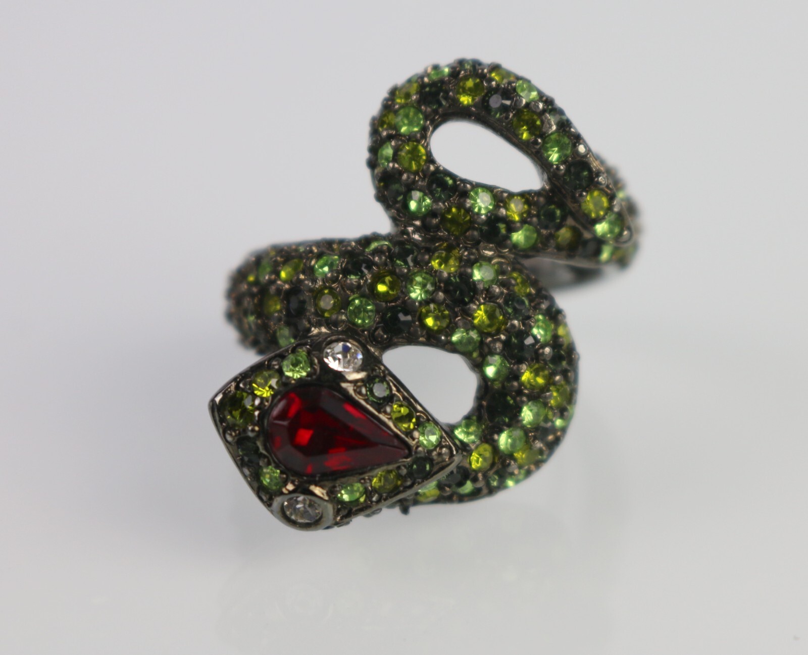 Vintage KJL Kenneth Jay Lane Black Snake Ring~ Size … - Gem