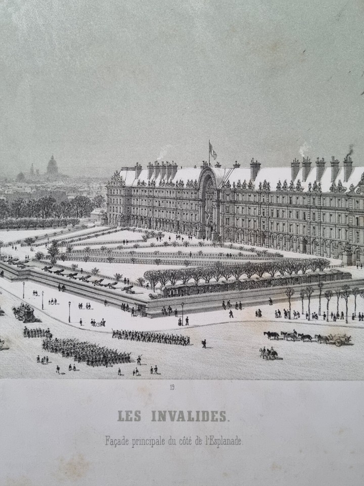 Print Les Invalides Landscape Winter Paris In Its Splendor (1862) Bayot ...