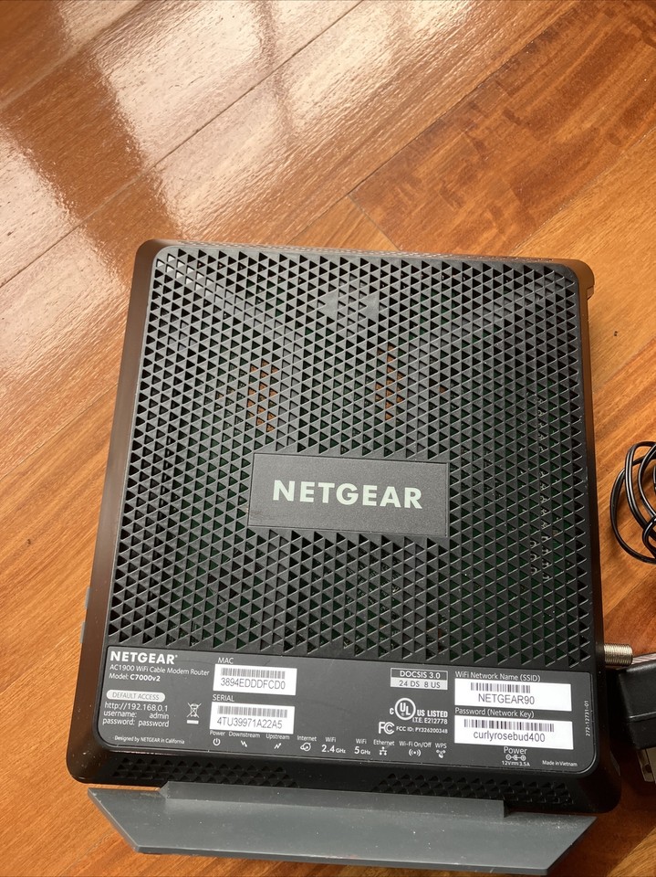 NETGEAR Nighthawk AC1900 C7000v2 WiFi Cable Modem Router DOCSIS 3.0 Net ...