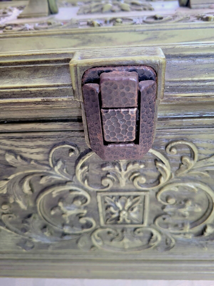 Mid Century MAX KLEIN SEWING BOX W/ REMOVABLE TRAY! AVOCADO COLOR | eBay