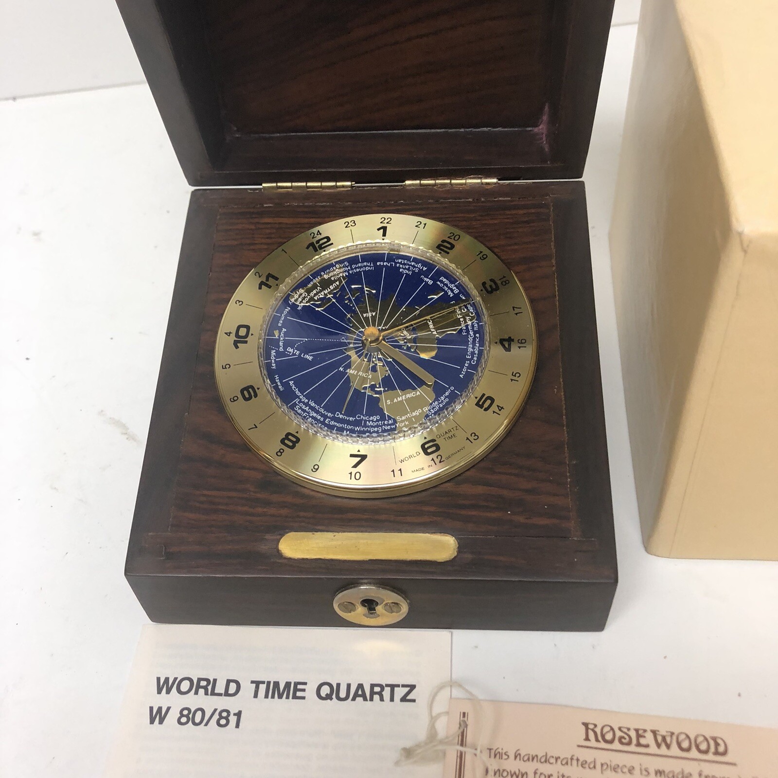 Vintage World Time Nobilis Quartz Clock In Rosewood Box W80/81 | eBay