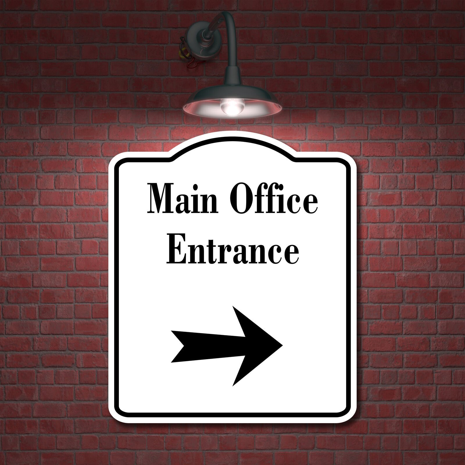 Main Office Entrance Right Arrow WB Aluminum Composite Sign | eBay