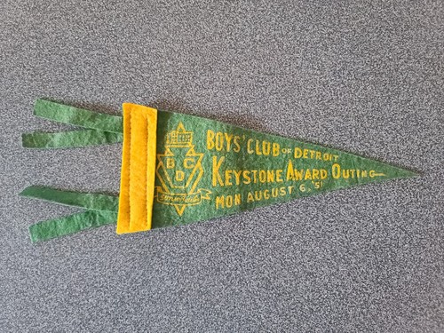 Vintage Boys' Club of Detroit Mini Pennant Banner 8/6/1951 Keystone ...