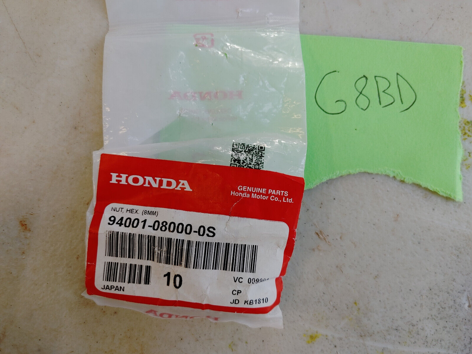 OEM 94001-08000-0s Genuine Honda Nut Hex 8mm Fast for sale online | eBay