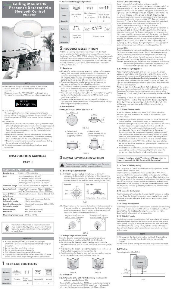 Smart Occupancy Sensor 360 PIR Motion Light Switch Movement Detection ...