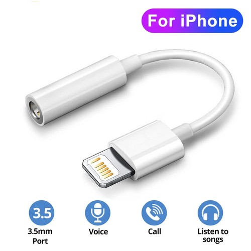 Adapter for Apple iPhone 3.5mm Jack Connector cable Headphone Aux All ...