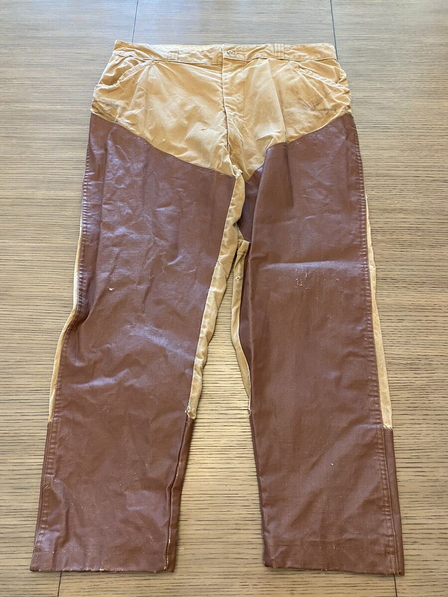 Vintage 1960's Western Leather Double Knee Canvas Pants Vintage 1960's Western Leather Double Knee Canvas Pants