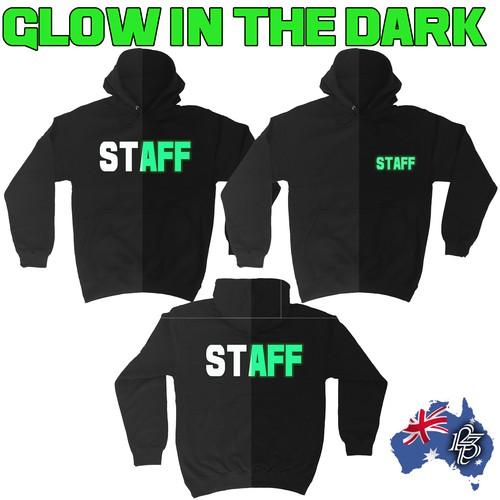 STAFF GLOW IN THE DARK HOODIE uniform nightclub club hoody Gift Gifts ...