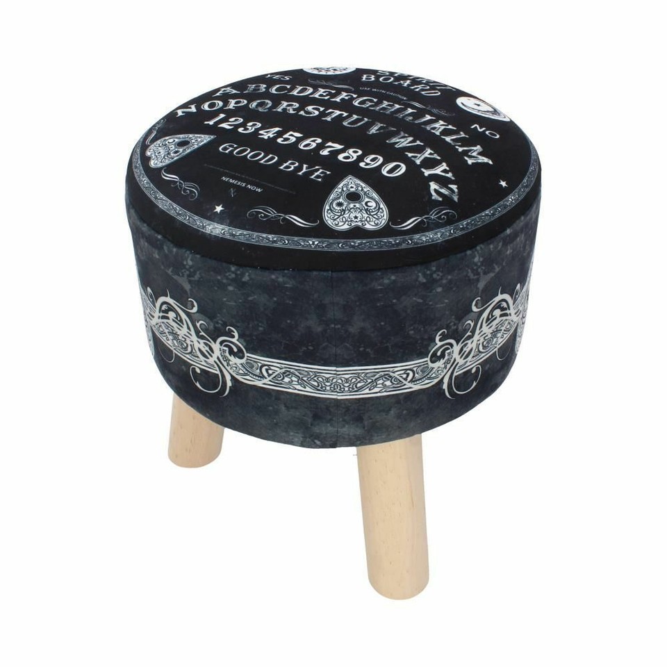 Spirit Board Stool 33cm 13" Tall Black & White Wood Legs Wicca Pagan ...