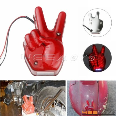 Motorcycle Peace Sign License Plate LED Tail Light For Harley Bobber ...