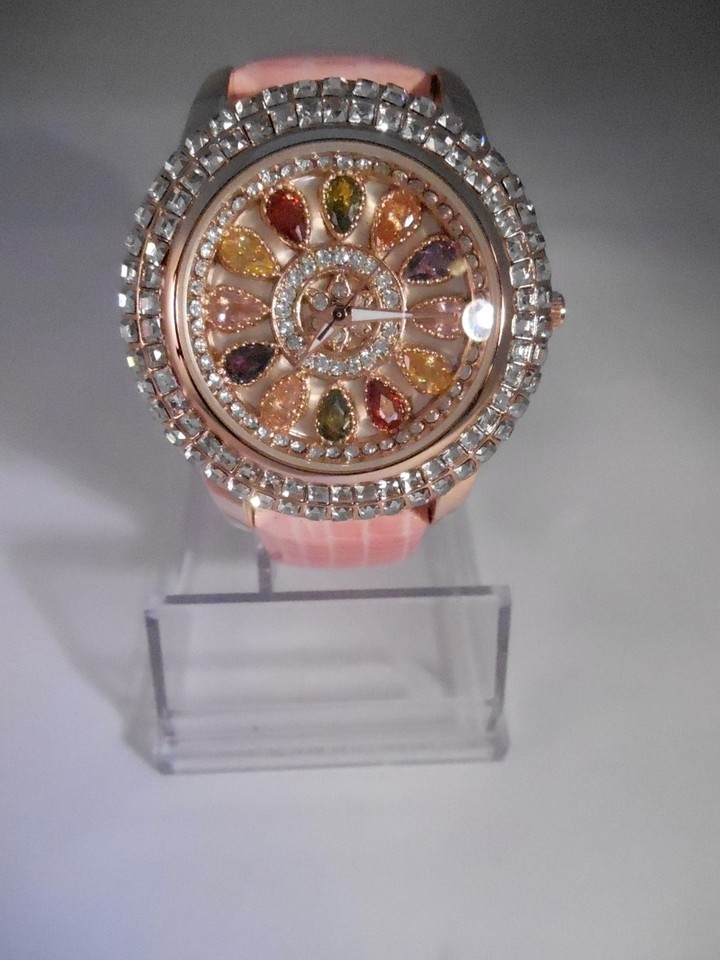 Vice Versa Bling Women's Silicon Band Watch Designer Swarovski Crystals ...