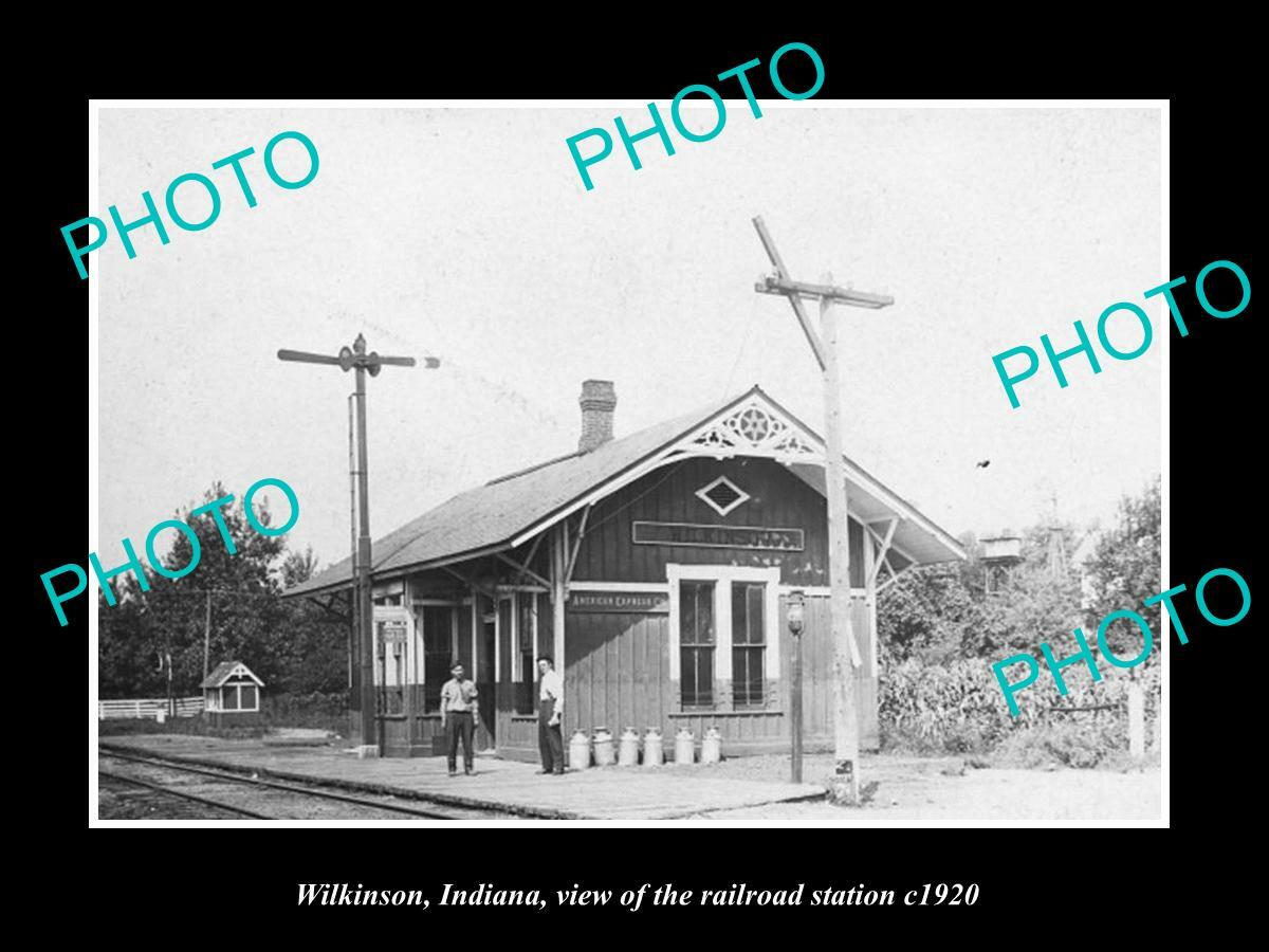 OLD 8x6 HISTORIC PHOTO OF WILKINSON INDIANA VIEW OF THE RAILROAD ...