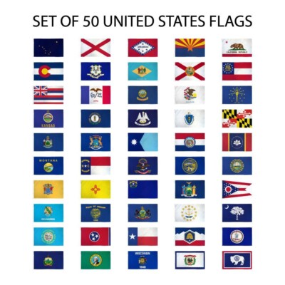 Set of 50 US State Flags Set of 50 United States Flags 3x5ft House ...