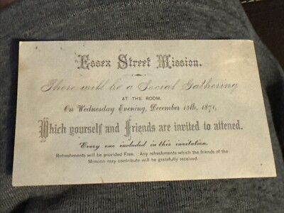 Essex Street Mission Trade Card - 1871- Social Gathering- Salem, MA ...