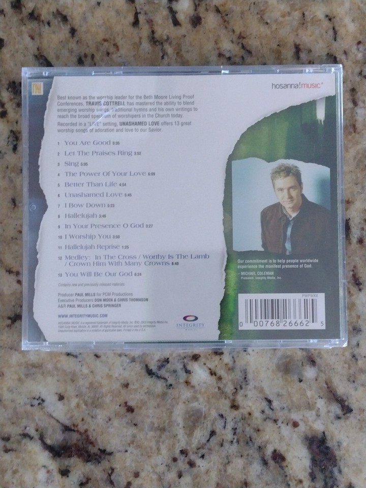 Unashamed Love - Audio CD By Travis Cottrell--Factory Sealed--New ...