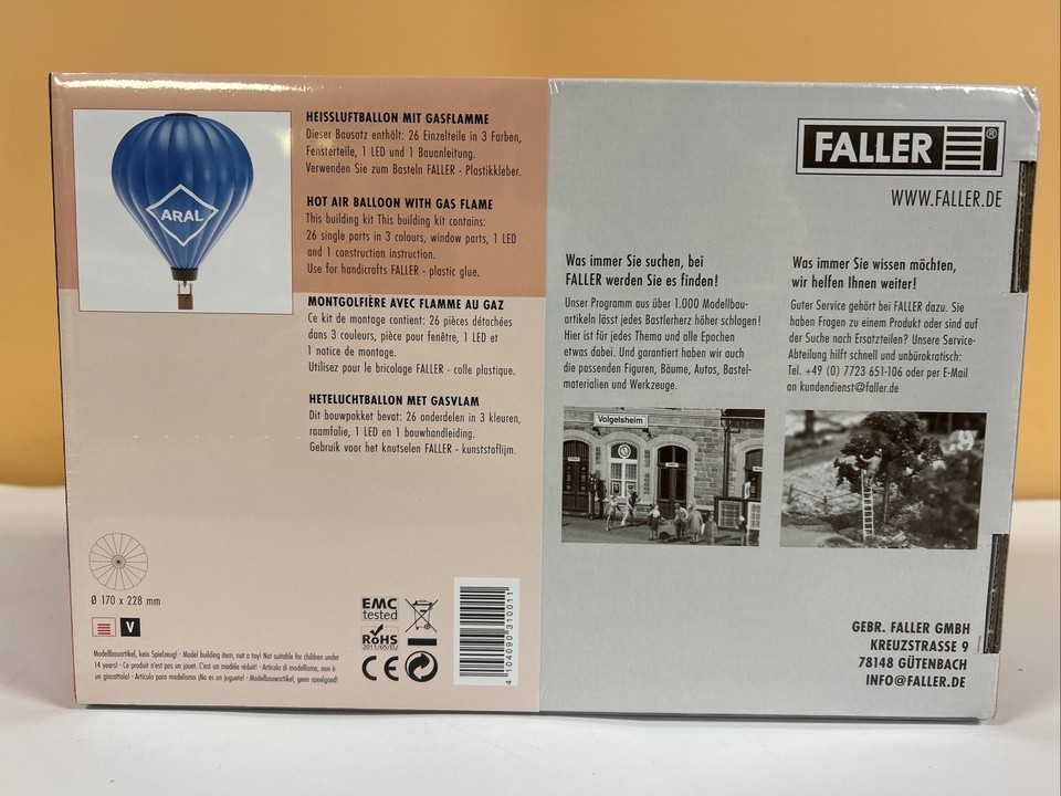 Faller 131001 Ho Scale Hot Air Balloon ARAL Simulated Gas Flame (SEALED ...