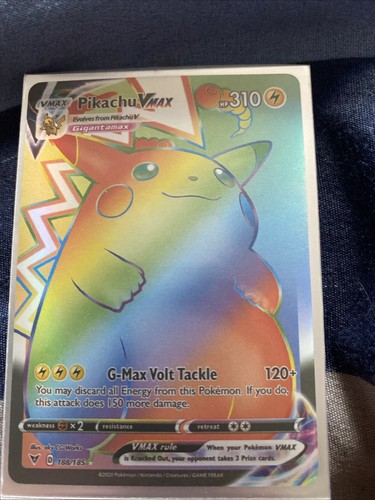 Pikachu VMAX 188/185 Vivid Voltage Rainbow Rare Near Mint Condition ...