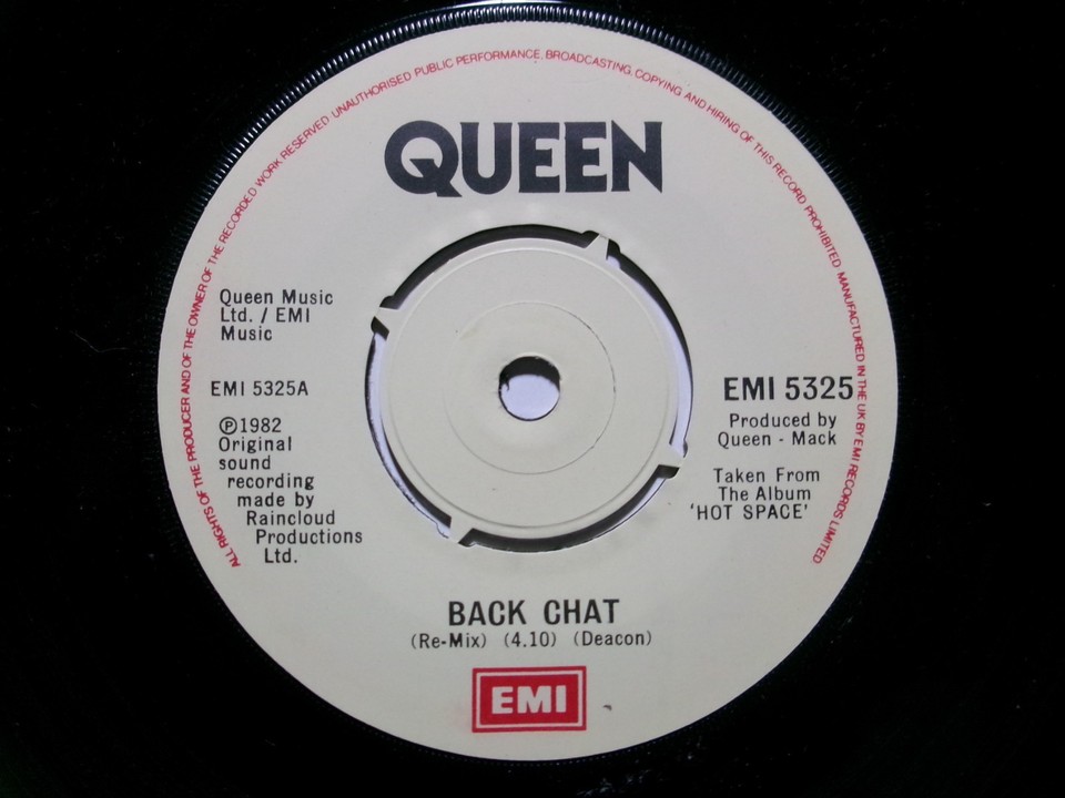 QUEEN BACK CHAT STAYING POWER EMI 5325 FREDDIE MERCURY BRIAN MAY POP ...