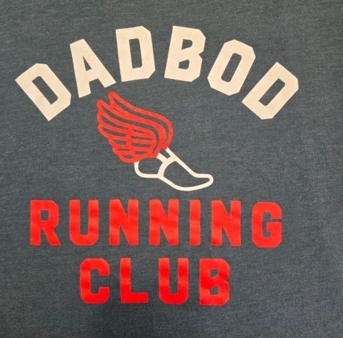 DadBod Apparel Running Club Tee Shirt Mens Size L Blue Gray Graphic Gym ...
