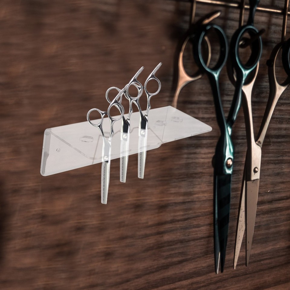 Wall Mounted Slot Clear Scissor Rack Acrylic Organizer for Barbershop ...