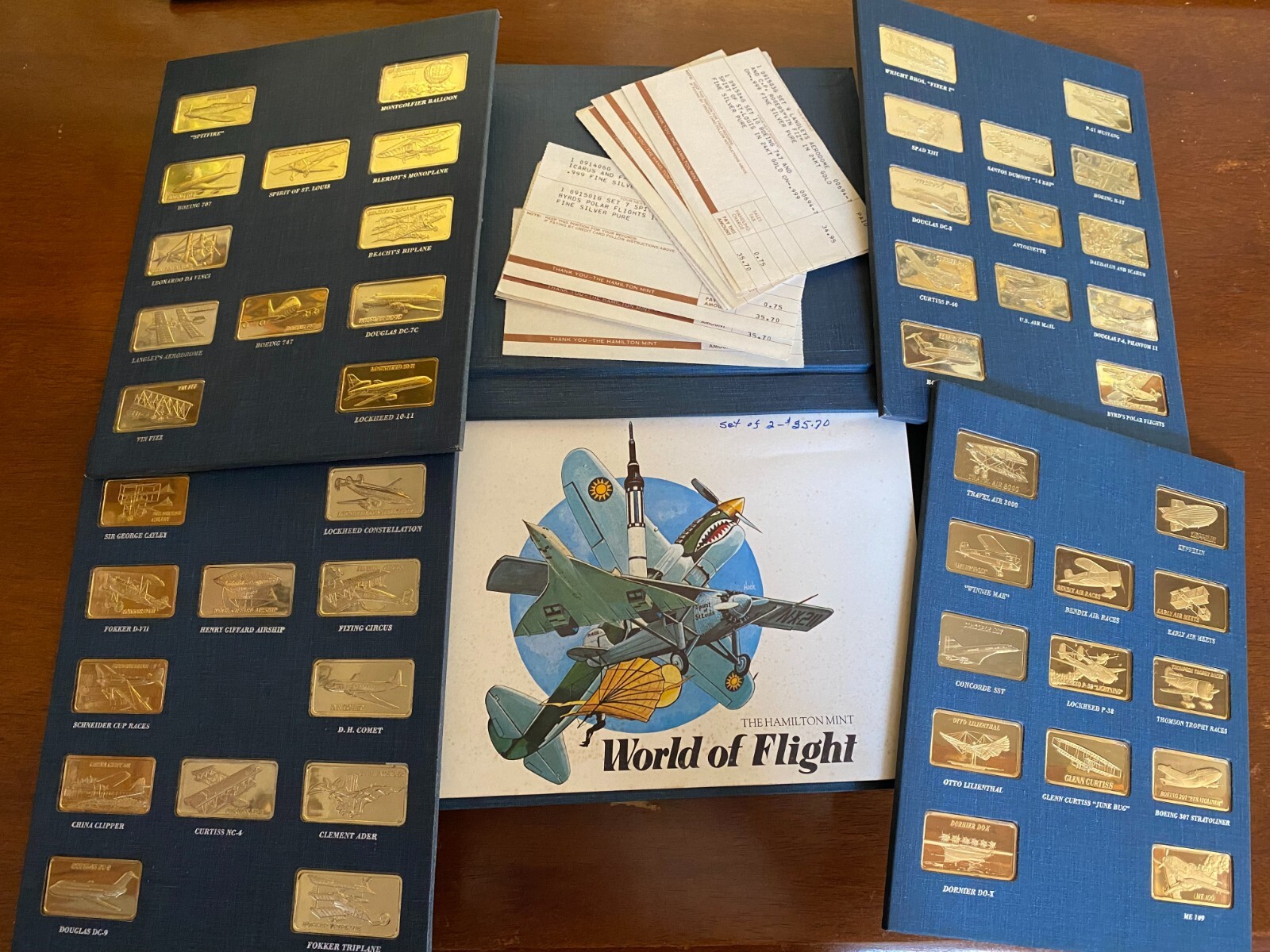 1974 Hamilton Mint World of Flight 24 Kt Golden Plate Fine Silver Bar ...