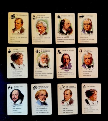 (Lot A) 12 1951 Whitman Single Swap Playing Cards 1951 Famous Authors ...