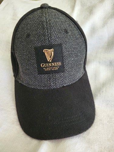 Mens Baseball Cap Grey & Black Guinness Embossed Tweed Blend Irish | eBay