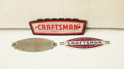 Vtg Craftsman machine logo emblem badge tag LOT table band saw jointer ...