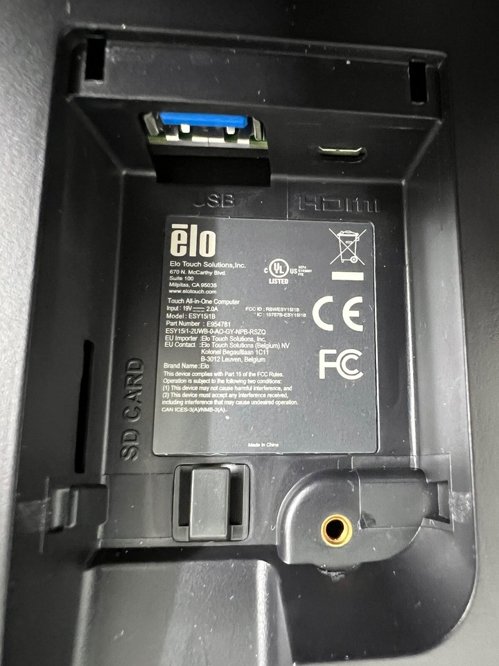 ELO ESY15I1B PoS E954781 Touchscreen 15.6" TFT LED Scanner and Audio ...