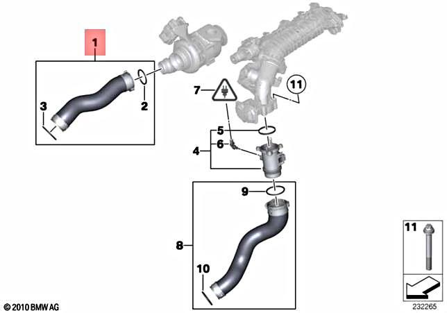 Genuine BMW F25 SUV Intercooler Pipe Turbo Hose OEM 11618583389 | eBay