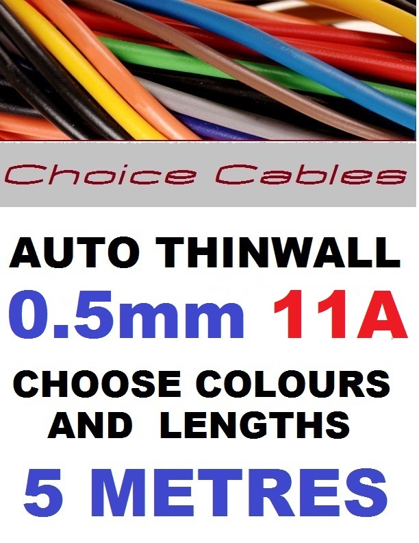 5M 0.5mm 12V AUTO CABLE 11A 16/0.2 CAR BOAT LOOM WIRE | eBay UK