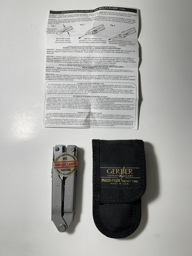 VINTAGE GERBER Multi-Lock Multi-Plier Pocket Tool Kit NOS w/ Nylon ...