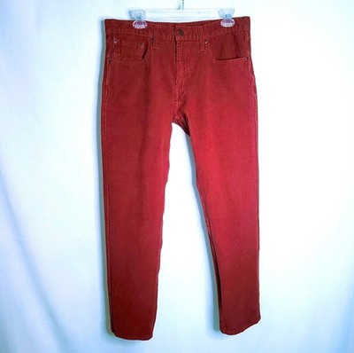 Levi's 502 Corduroy Pants Mens 32 x 32 -Actual 33.5 x 29 Jeans Burgandy ...