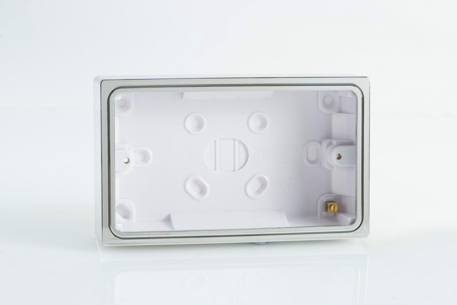 Varilight Surface Decorative Pattress Back Box Chrome & Brass, Single ...