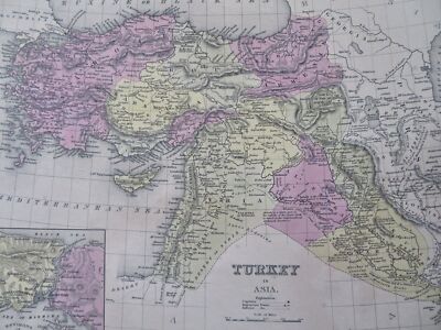 Ottoman Empire in Asia Turkey Holy Land Syria Armenia 1850 Cowperthwait ...
