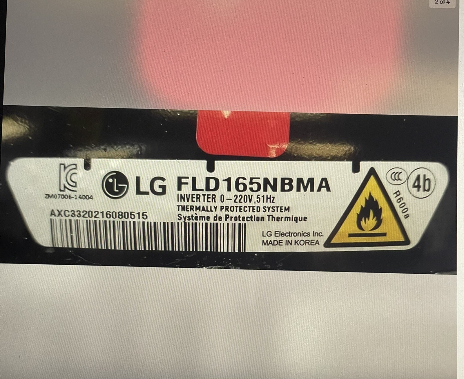 TCA36811409 LG Kenmore Refrigerator Compressor Genuine Part R600A W ...