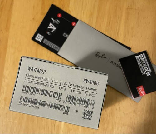 Ray Ban Wayfarer Meta RW4006 Shiny Warm Stone Polar Gradient Graphite ...