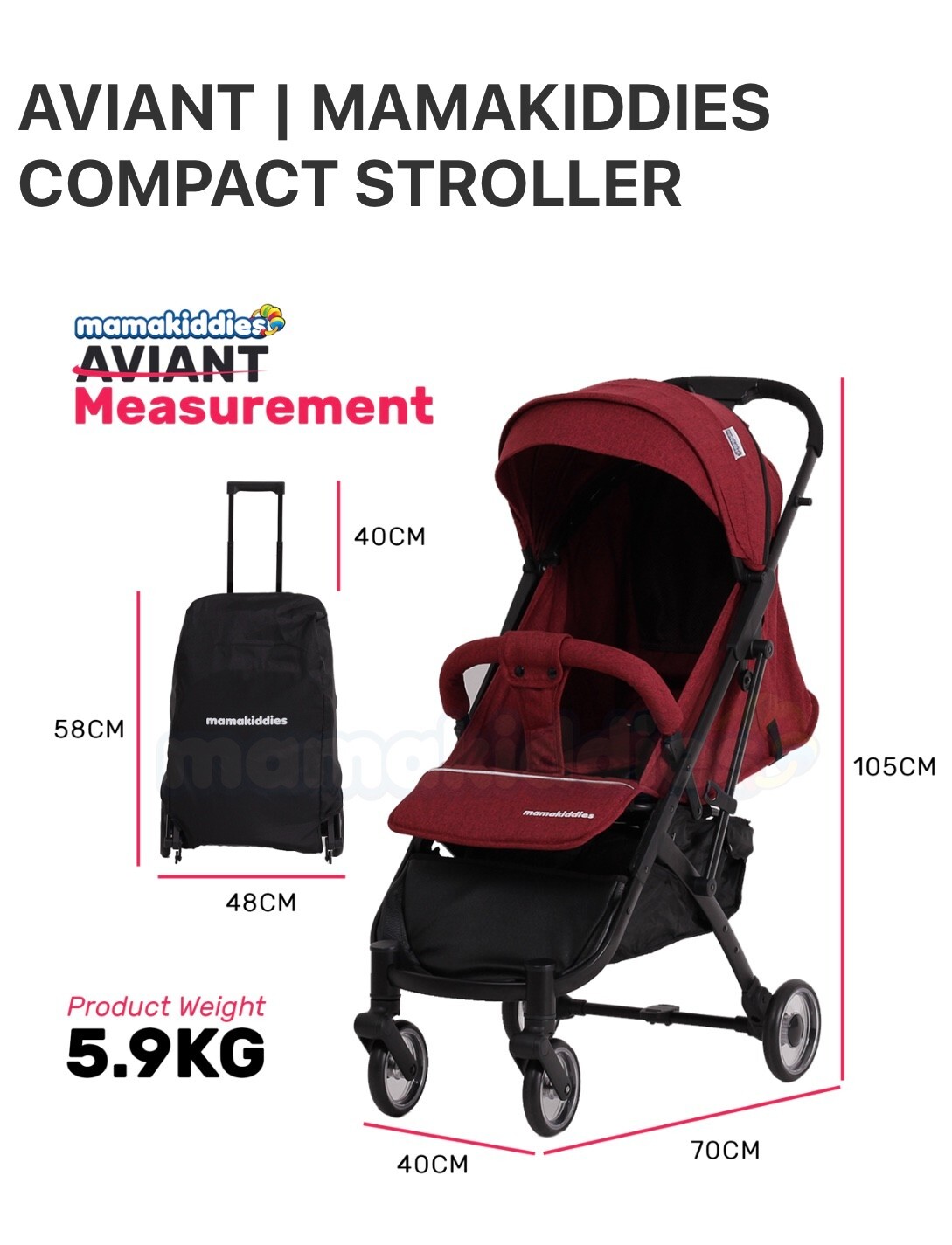Travel Pram Stroller Baby Lightweight Compact One Hand Fold Aeroplane ...