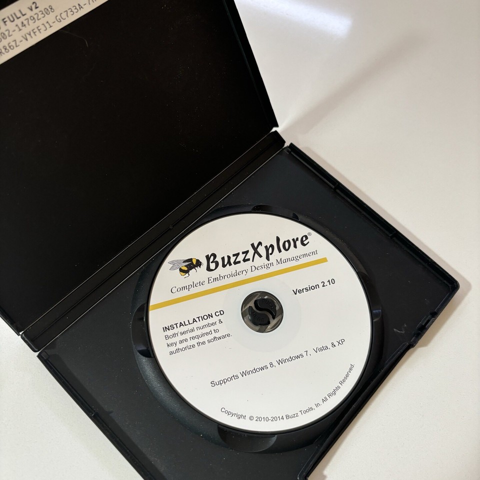 Buzz Xplore Embroidery Design Management Installation CD Software ...