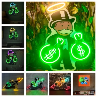 Neon Monopoly Man Money Sign Custom Neon Signs Wall Art Led Neon Light ...