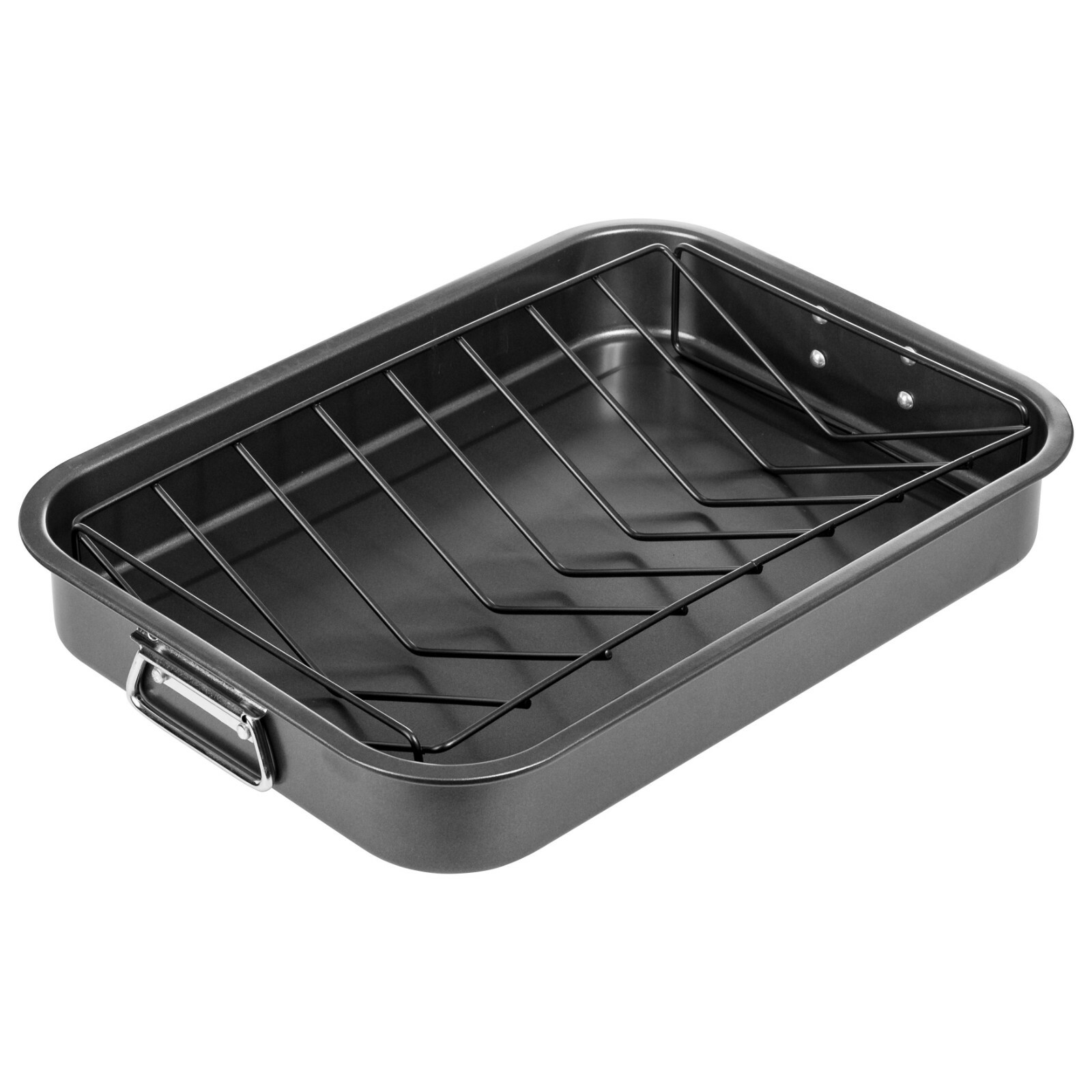 Roasting Pan With V Rack - 16" X 12" Roaster Pan Set | eBay