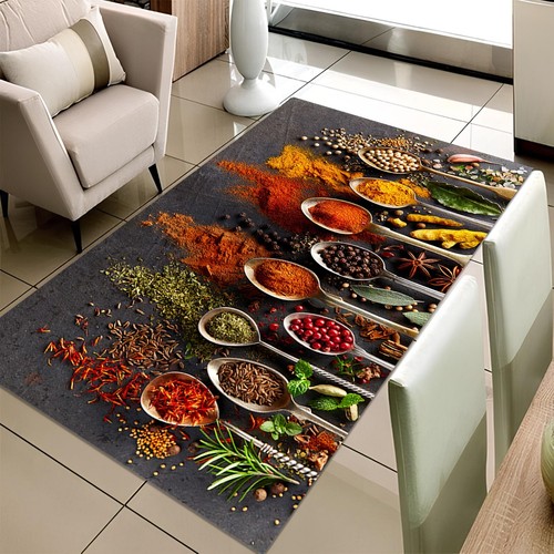 Spices Rug,Kitchen Rug,Spice Types Rug,Colorful Rug,Dining Room Rug ...