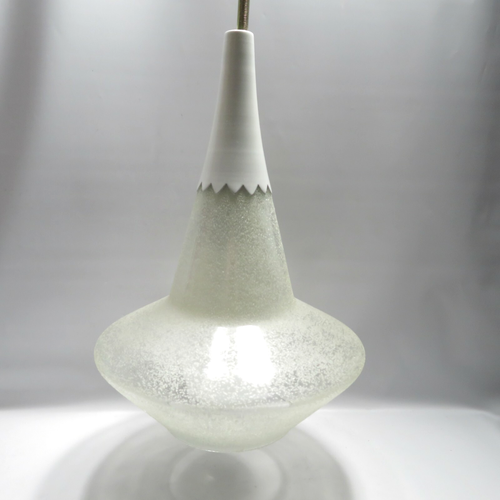Vintage MCM Pendant Light Mid Century Modern Ceiling Fixture Textured ...