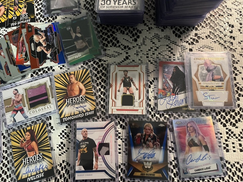 Lot Huge Wrestling Cards Lot With Auto & Patch Cards AEW WWE WWF | eBay