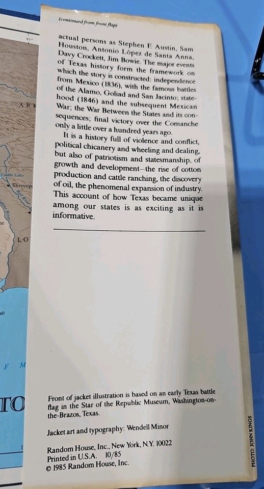 TEXAS A Noval By James A. Michener (HC) 1985 9780394541549| eBay